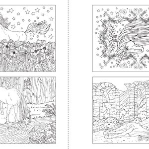 Unicorns Coloring Pages-fantasy Coloring Book, Magical Coloring Pages ...