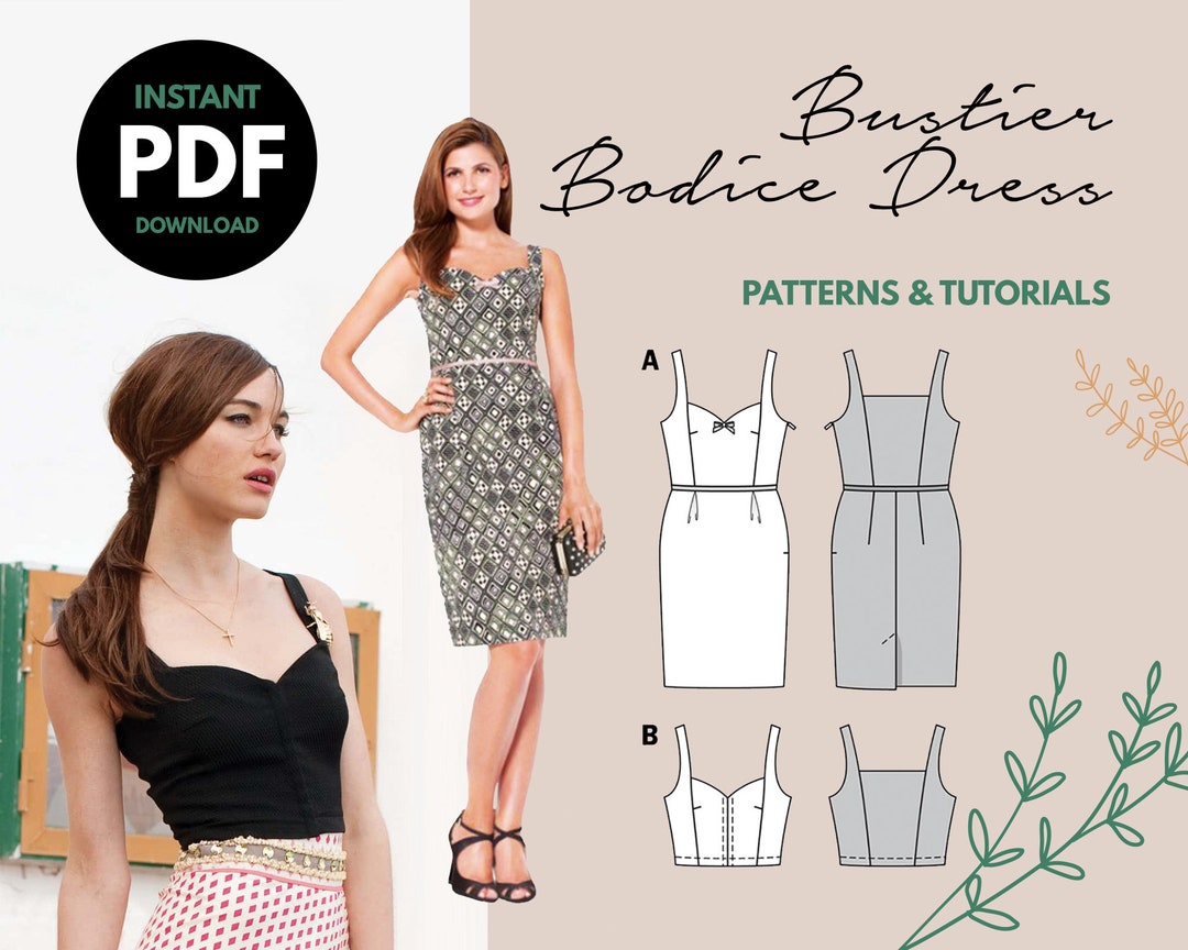 Bustier Pattern, Bustier Top Sewing Pattern PDF, Bodice Pattern ...