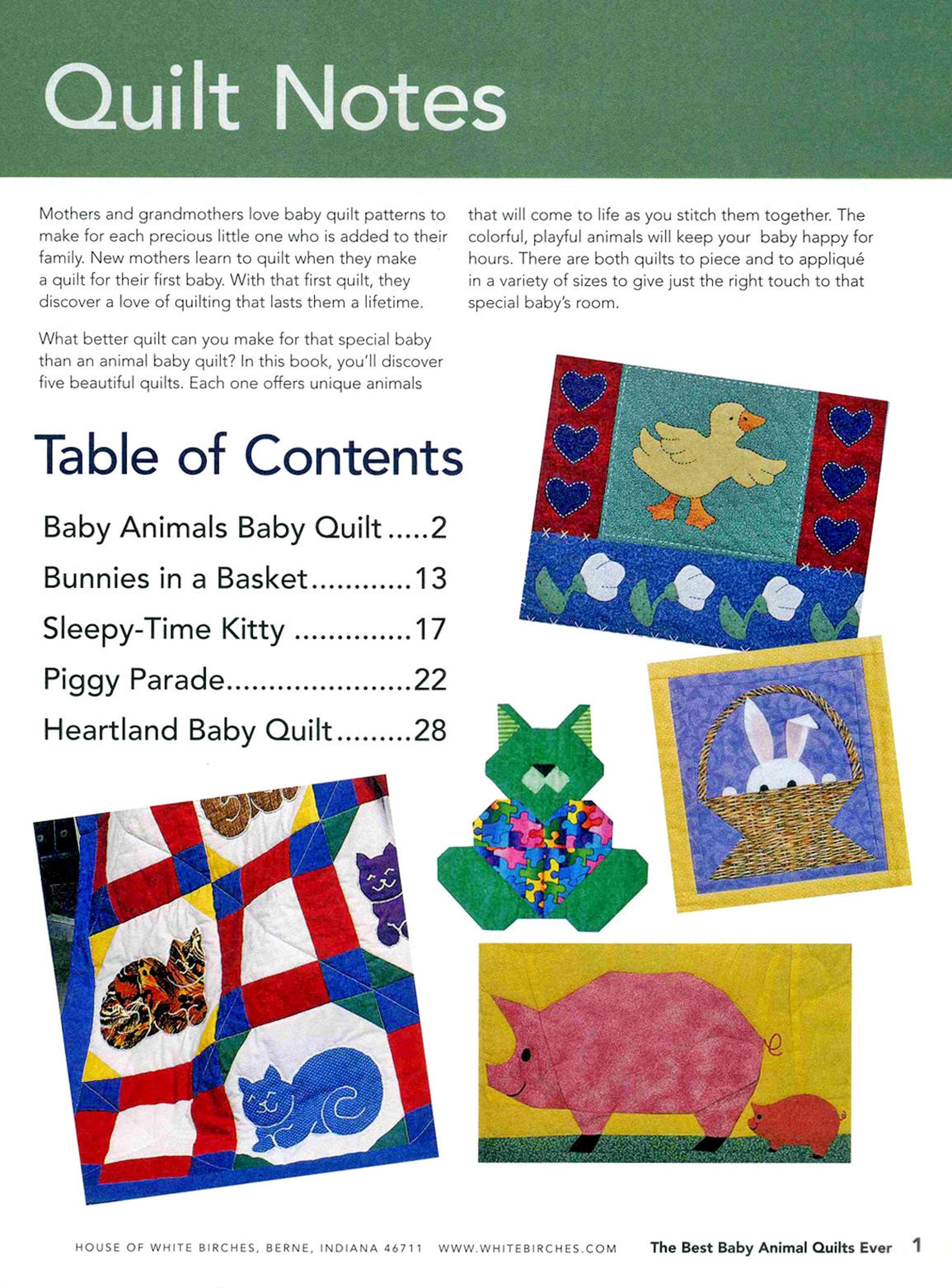 Baby Animals Quilt Pattern, PDF Instant Download Modern Patchwork Baby ...