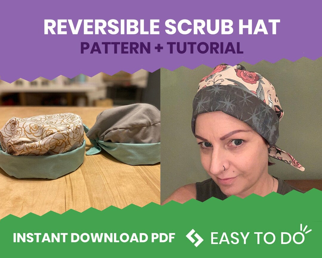 Reversible Scrub Cap Pattern, Best Scrub Cap, Sewing Pattern ...