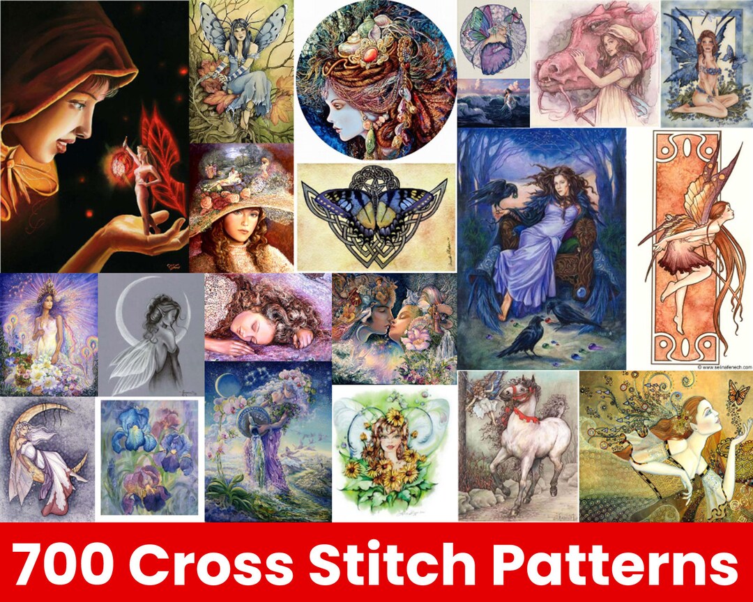 Fantasy Cross Stitch Patterns BUNDLE, Fairytale Cross Stitch Pattern ...