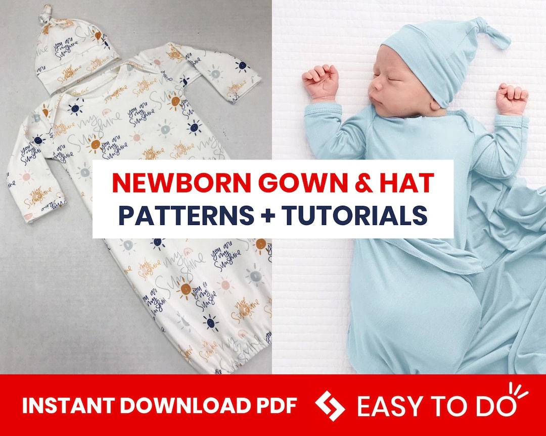 Baby Gown PDF, Baby Sewing Pattern, Baby Gown Sewing Pattern, Knotted ...