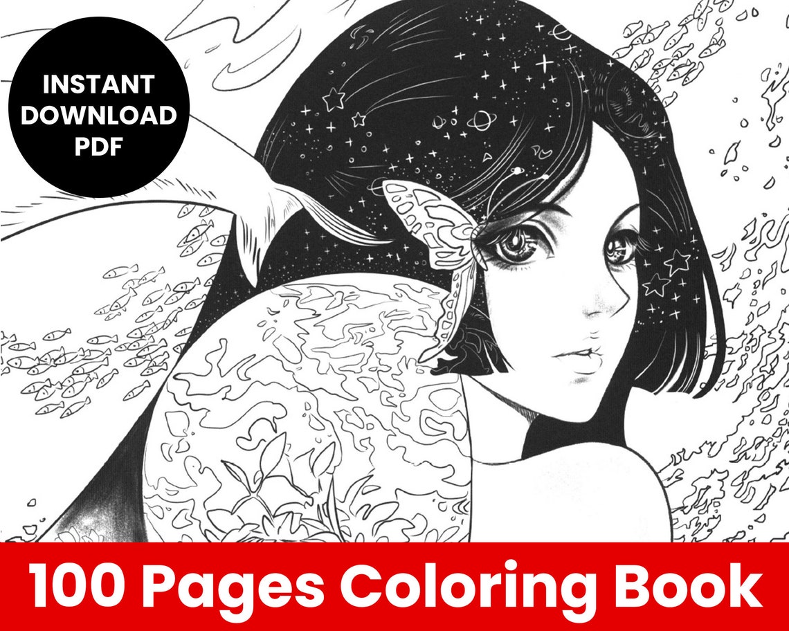 COLORING BOOK for Adults and Kids Bundle, Fantasy, Anime, Girls, Fairy ...