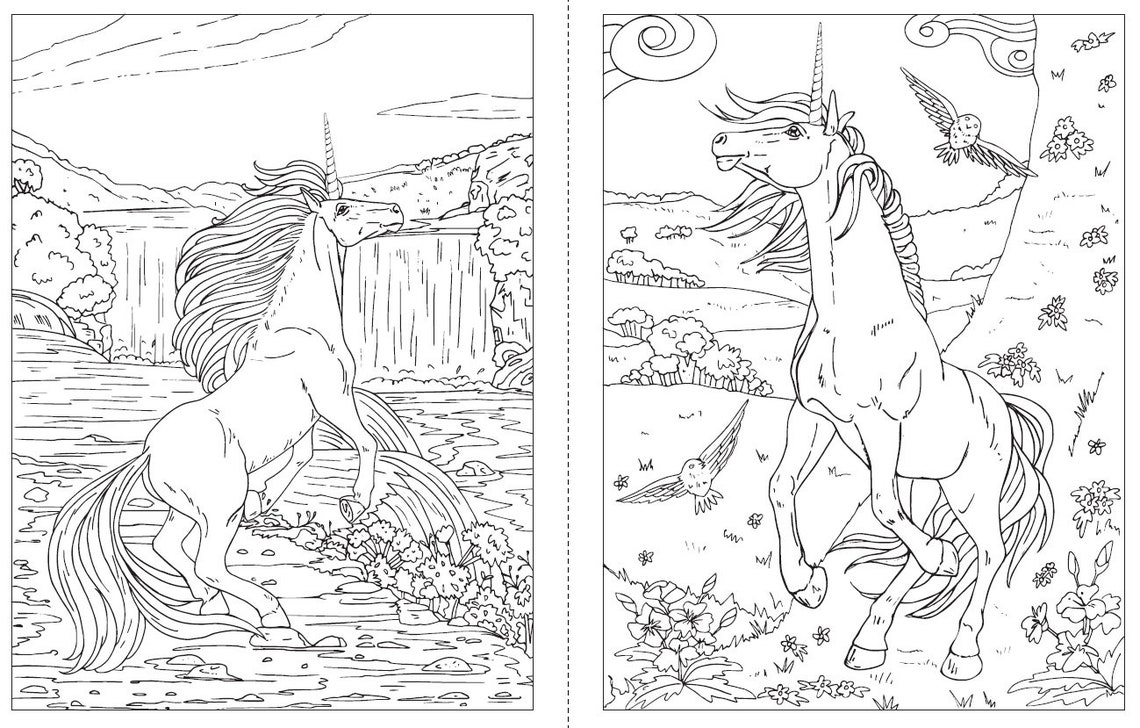 Unicorns Coloring Pages-fantasy Coloring Book Magical - Etsy