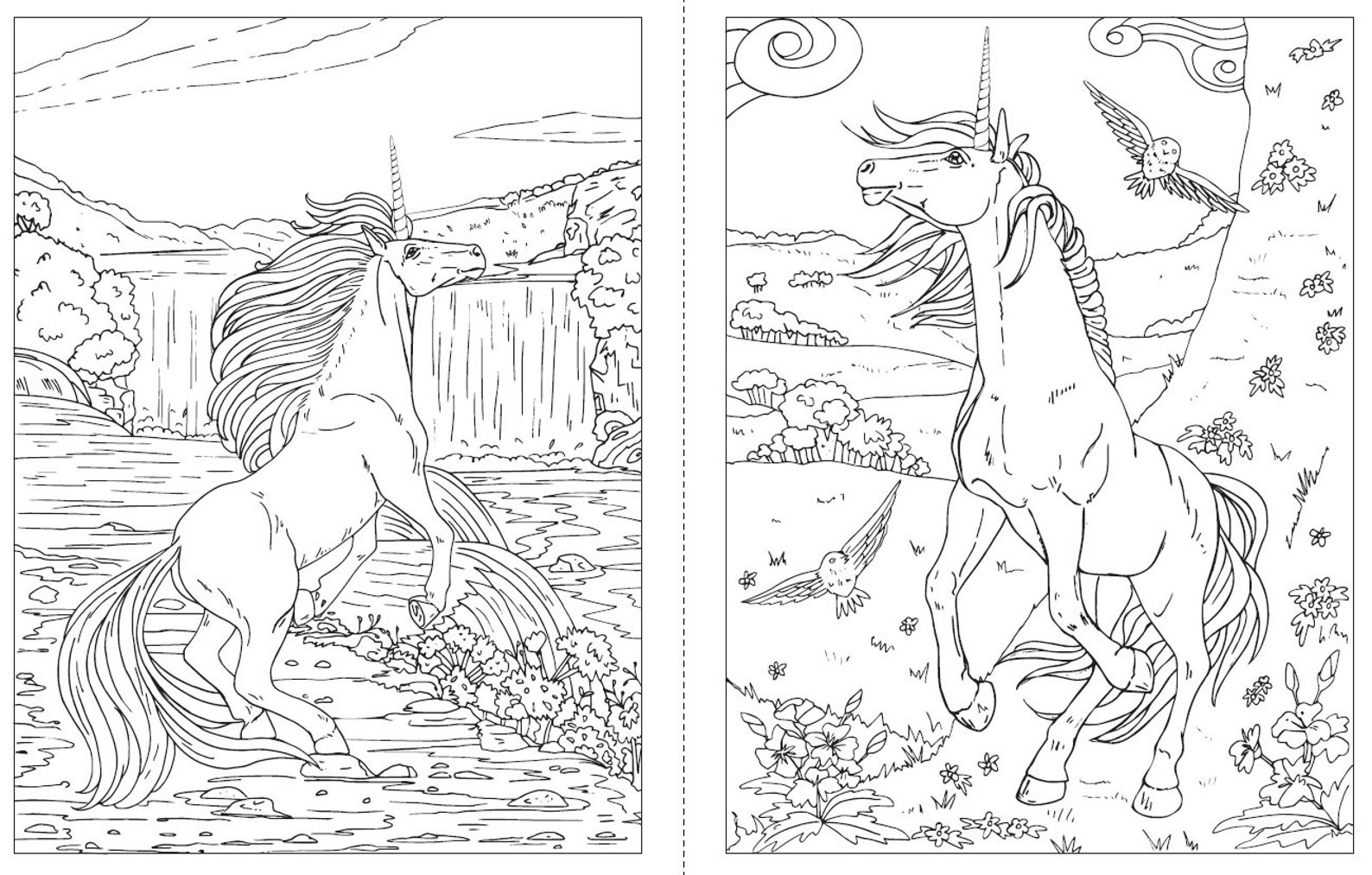Unicorns Coloring Pages-fantasy Coloring Book Magical - Etsy