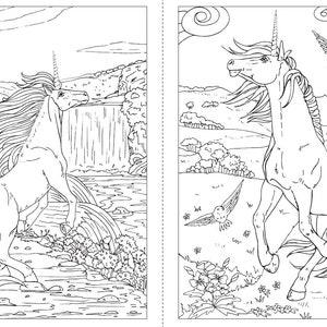 Unicorns Coloring Pages-fantasy Coloring Book, Magical Coloring Pages ...