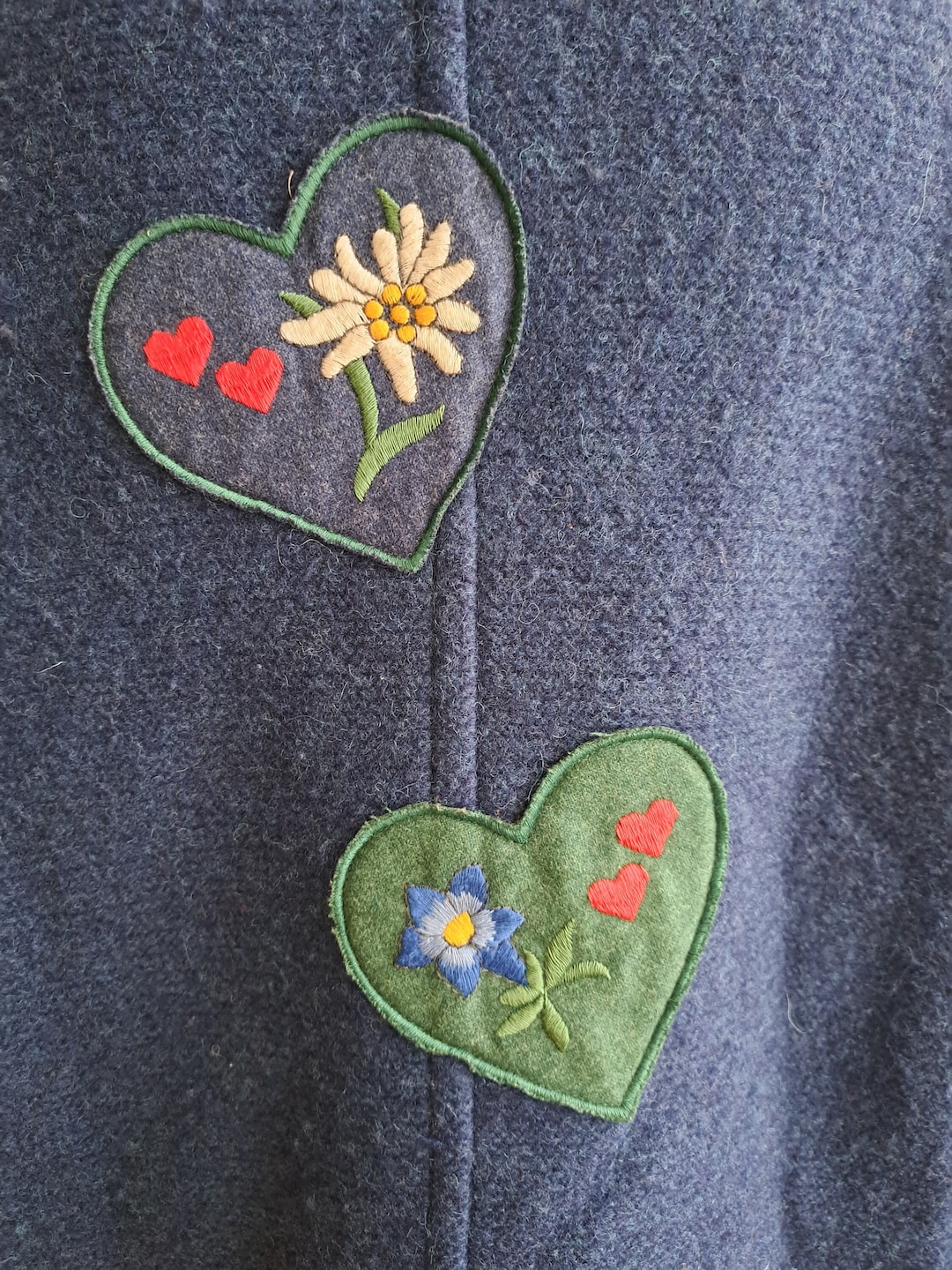 Vintage Boiled Wool Jacket Austrian Wool Coat Julius Lang Navy Blue ...