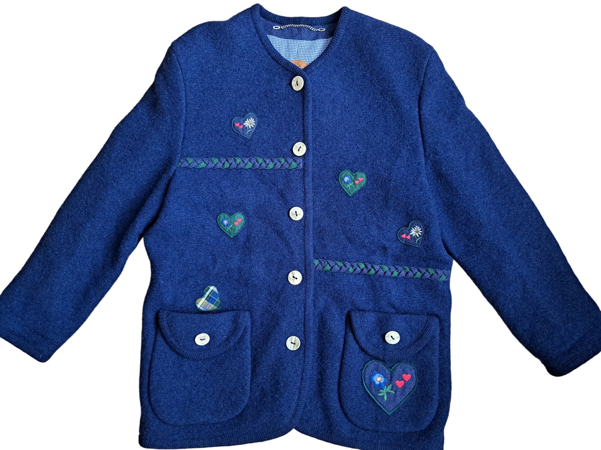 Vintage Boiled Wool Jacket Austrian Wool Coat Julius Lang Navy Blue ...