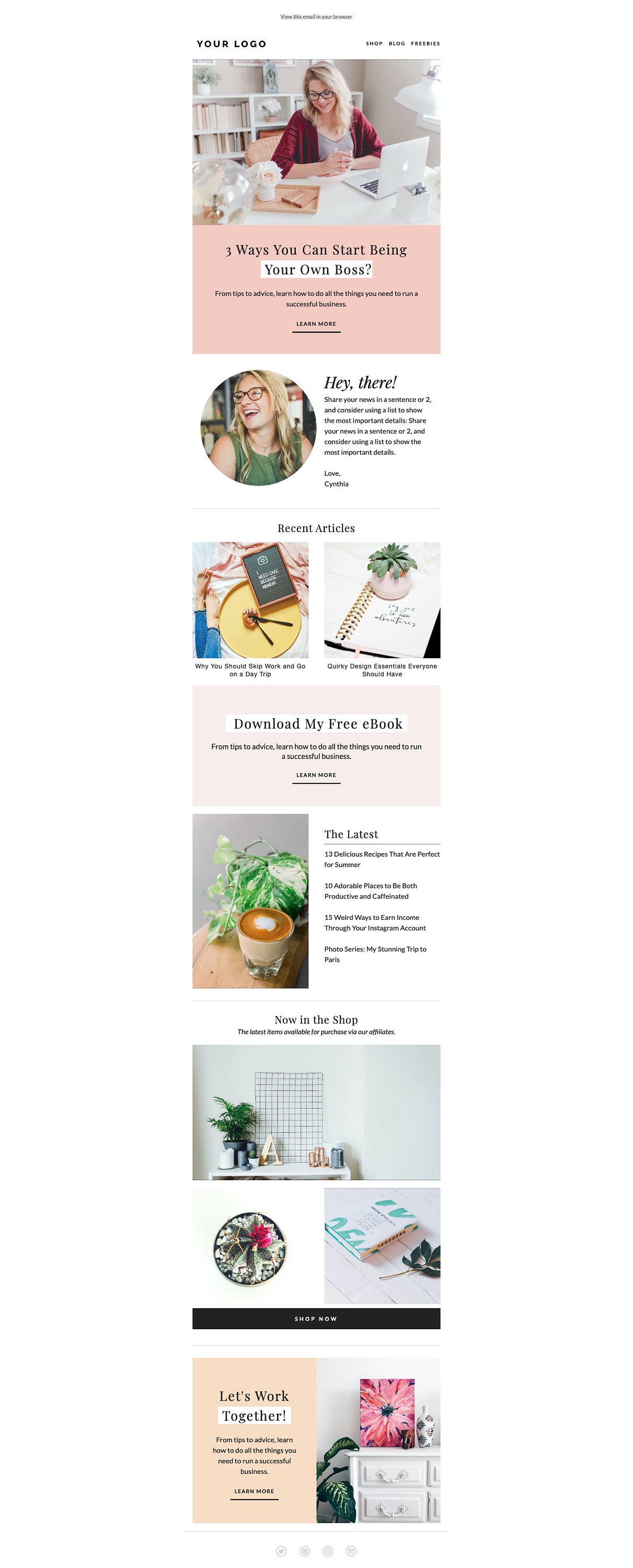 Email Template Bundle for Mailchimp Editable Newsletter - Etsy