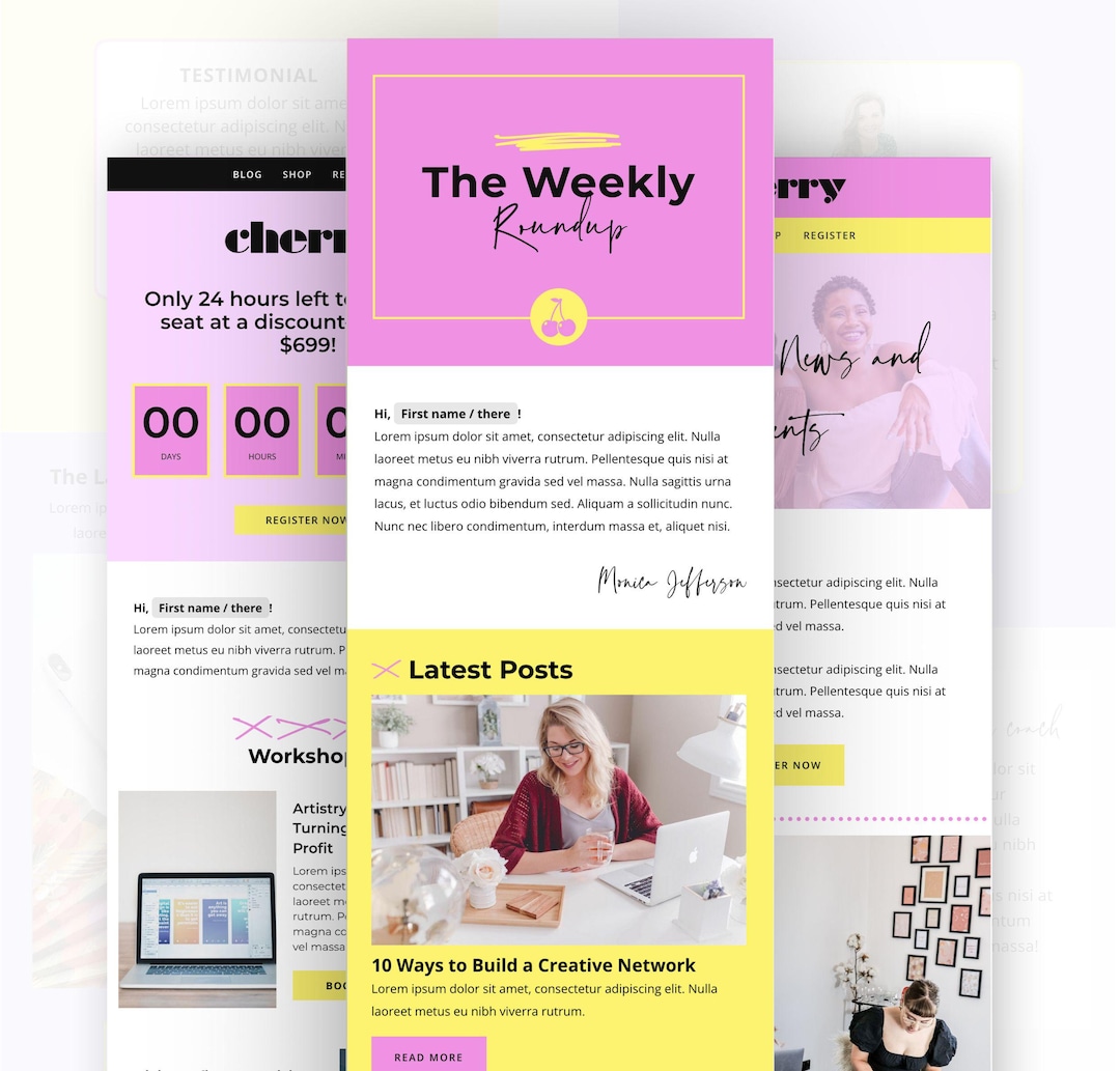 Pink Flodesk Template | Responsive Email Template for Flodesk | Email ...