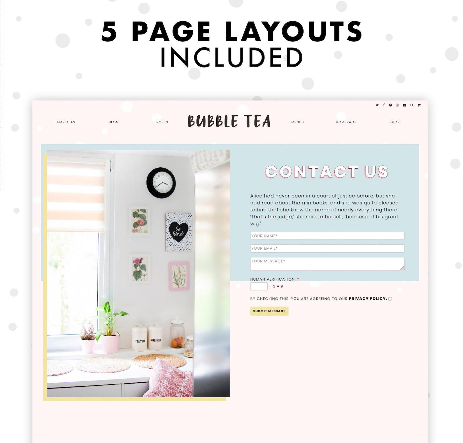 Pastel Wordpress Theme, Bubble Tea Wordpress Theme for Bloggers, Lifestyle - Etsy