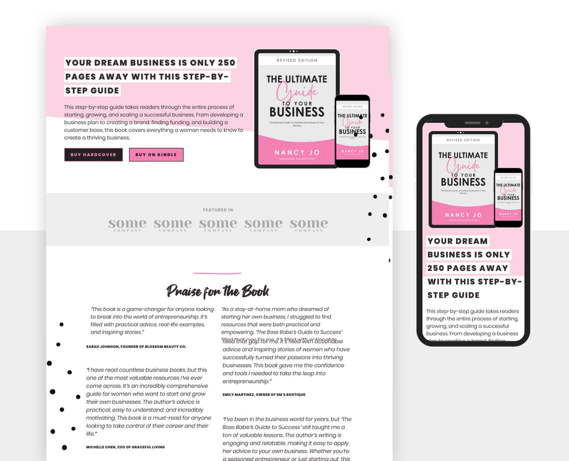 Pink Sales Funnel Templates for Wordpress: Lead Magnet, Tripwire, Thank ...