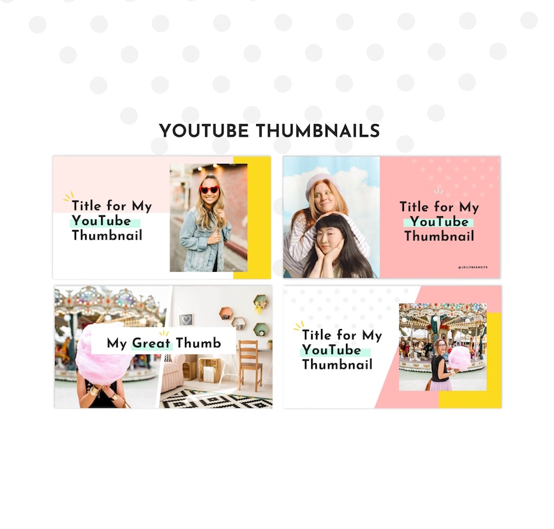 Cute Youtube Templates for Canva Youtube Banner Template - Etsy