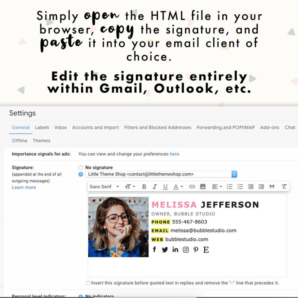 Fun Email Signature Template Email Signature With Clickable - Etsy