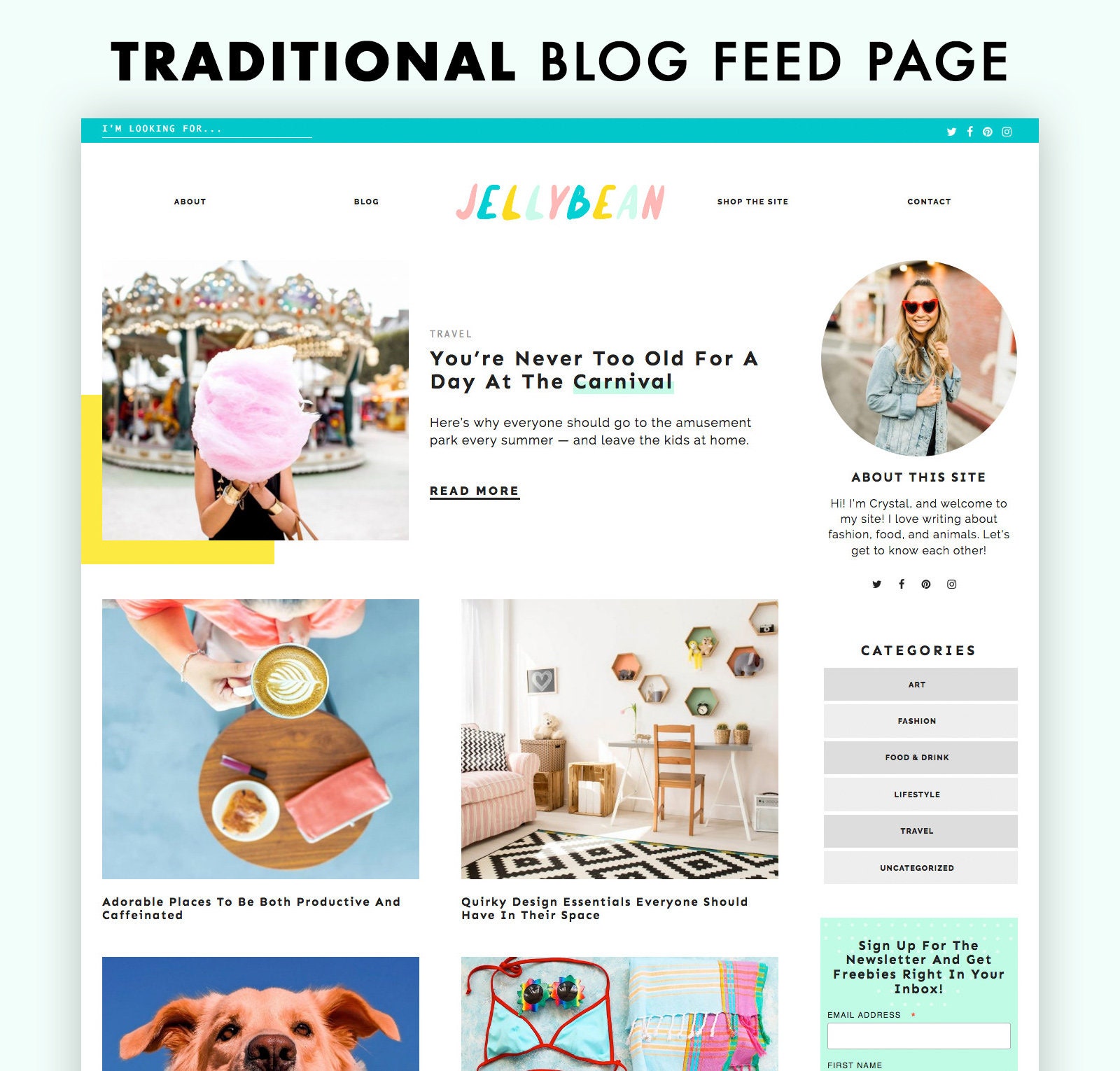 Cute Wordpress Theme, Jelly Bean Wordpress Theme for Bloggers ...