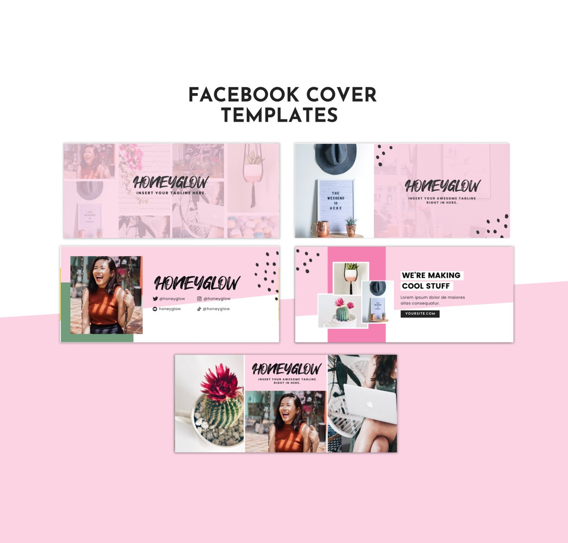 Feminine Facebook Template for Canva Facebook Cover Template - Etsy