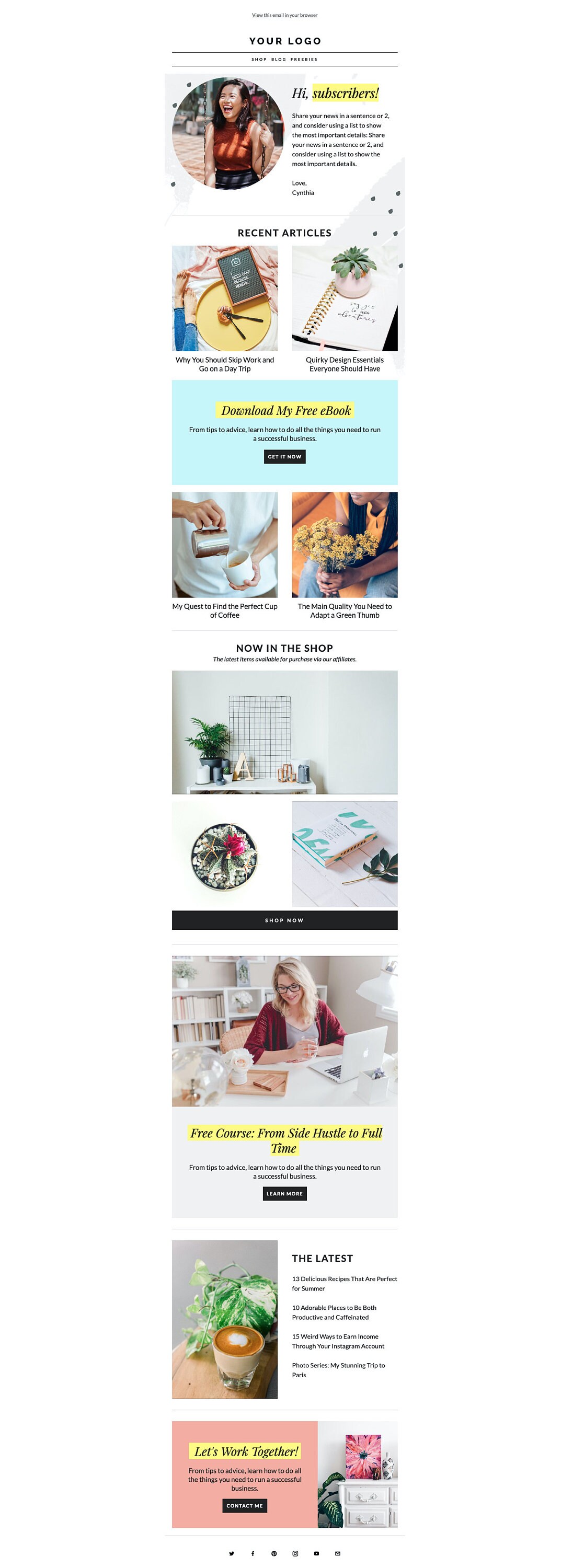 Email Template Bundle for Mailchimp Editable Newsletter - Etsy