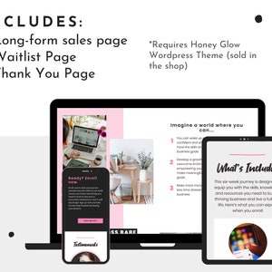 Pink Course Sales Templates for Wordpress: Complete Set for Coaches ...