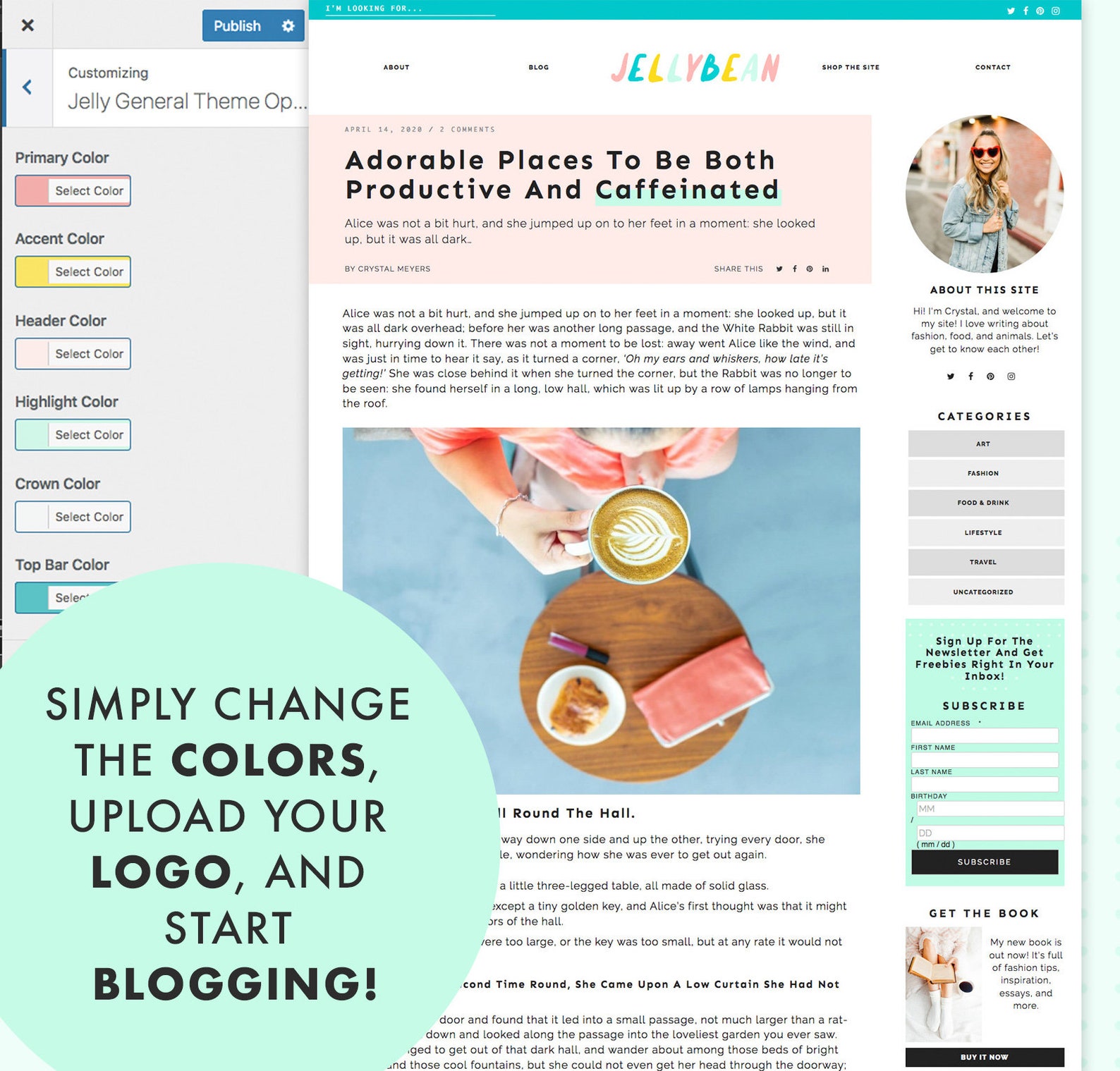 Cute Wordpress Theme, Jelly Bean Wordpress Theme for Bloggers ...