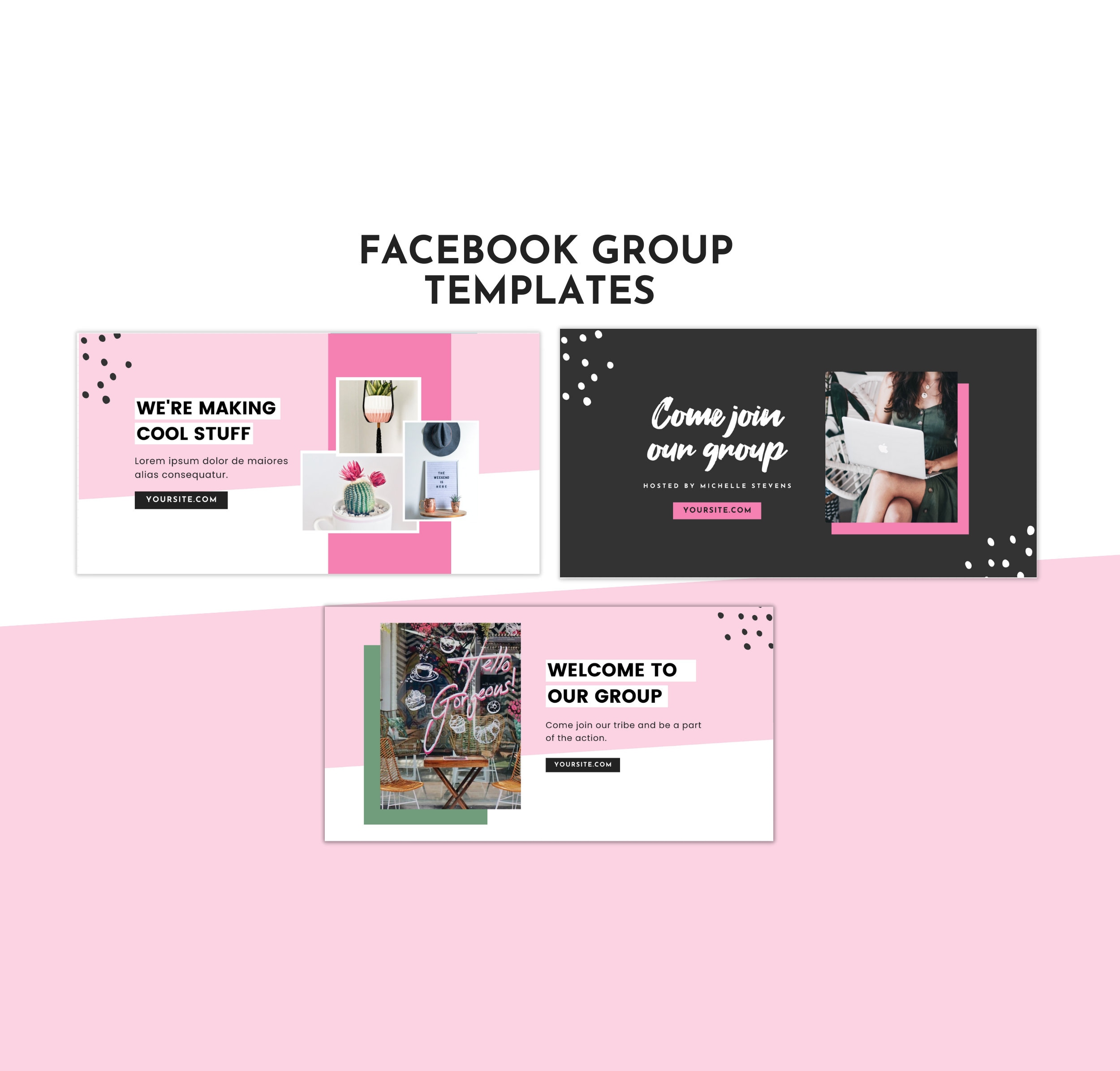 Feminine Facebook Template for Canva | Facebook Cover Template ...