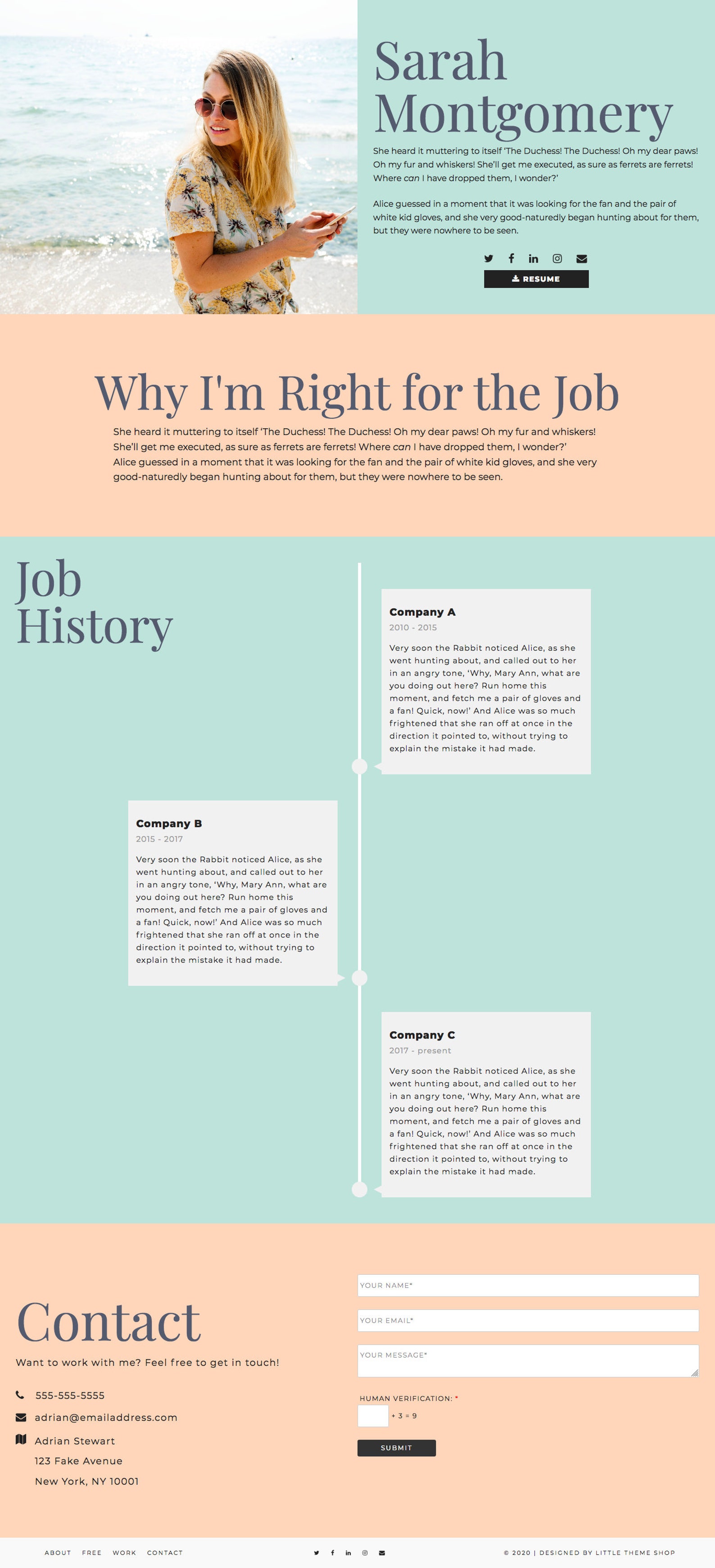 Resume Wordpress Theme & Template Portfolio Wordpress Theme | Etsy