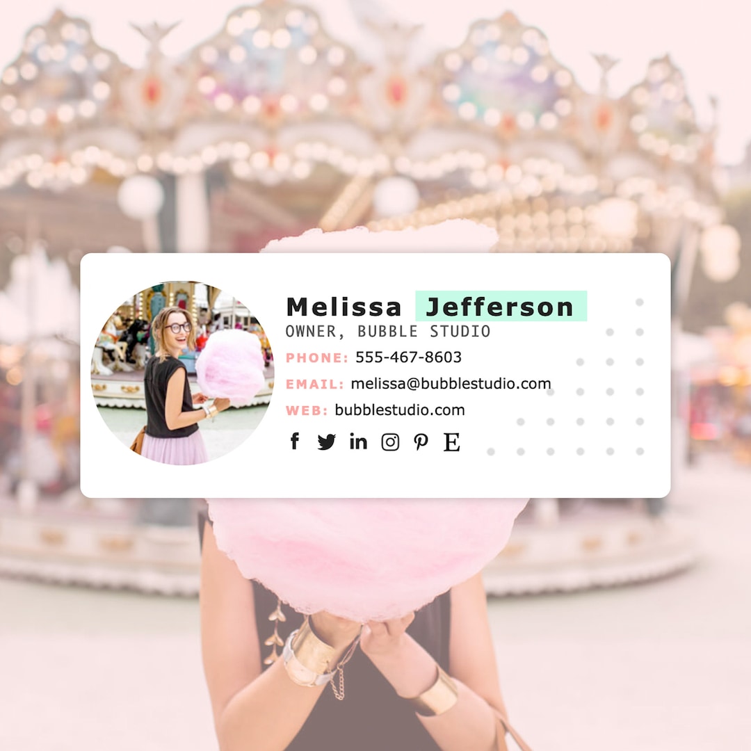 Cute Email Signature Template | Email Signature With Clickable Links ...