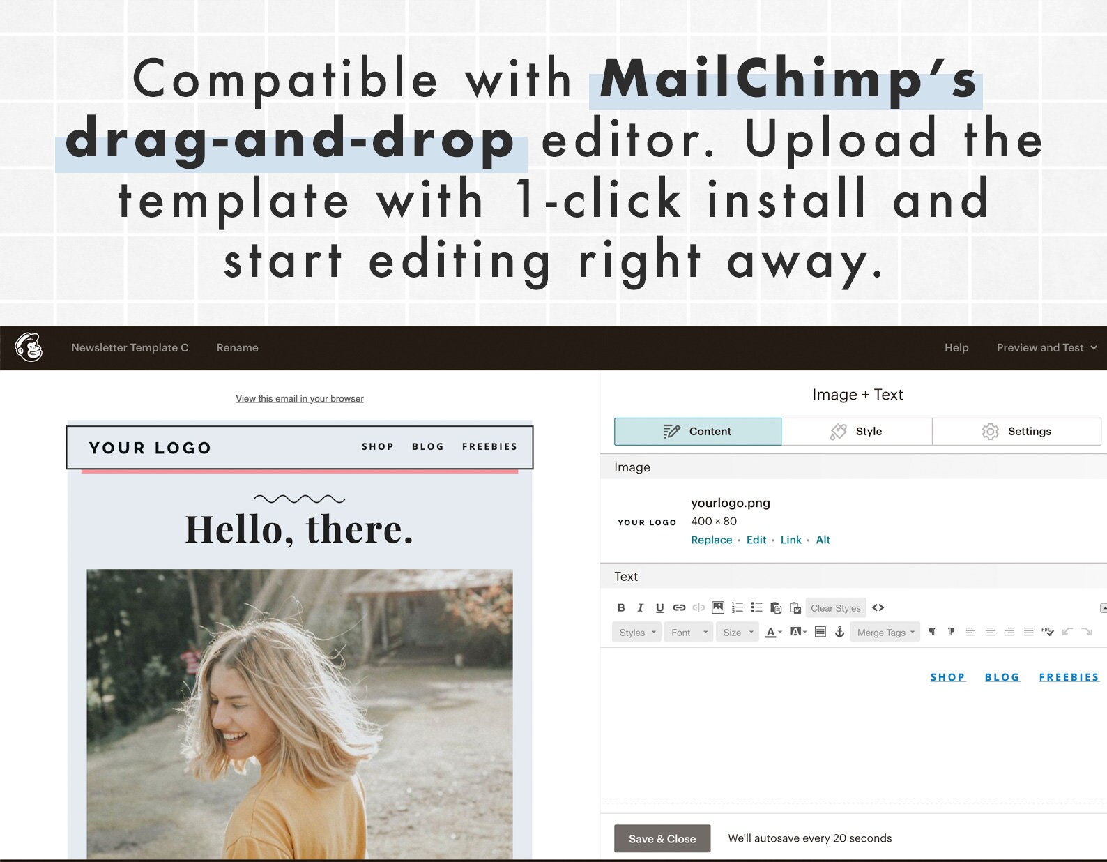 Email Template Bundle for Mailchimp Editable Newsletter - Etsy