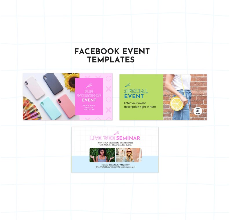 Colorful Facebook Template for Canva Matching Moodring - Etsy