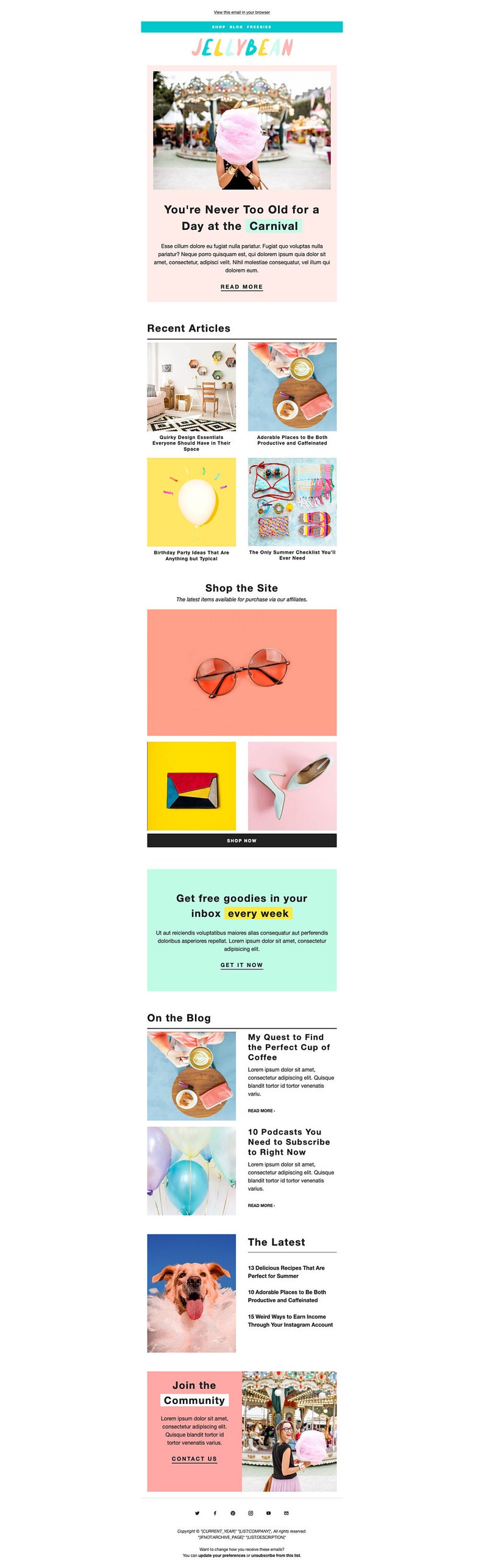 Cute Email Template for Mailchimp Editable Newsletter - Etsy