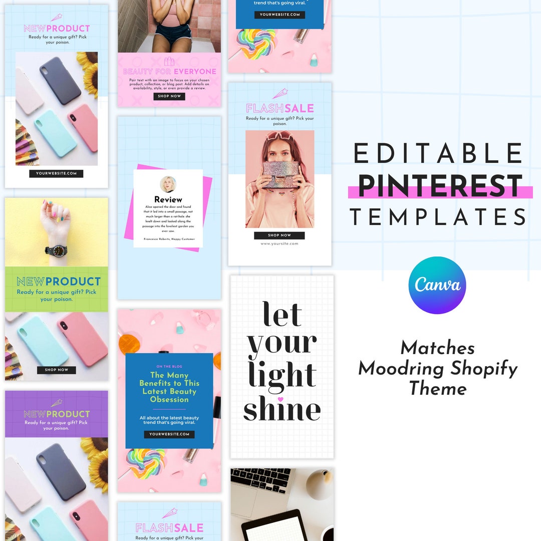 Colorful Pinterest Templates for Canva | Matching Moodring Template ...