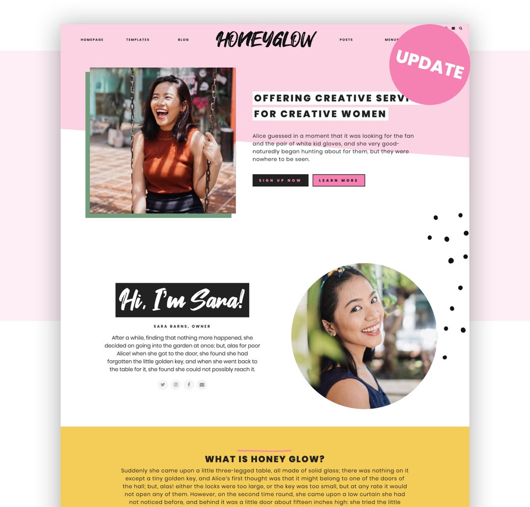 Pink Wordpress Theme, Feminine Wordpress Theme for Bloggers, Coach ...