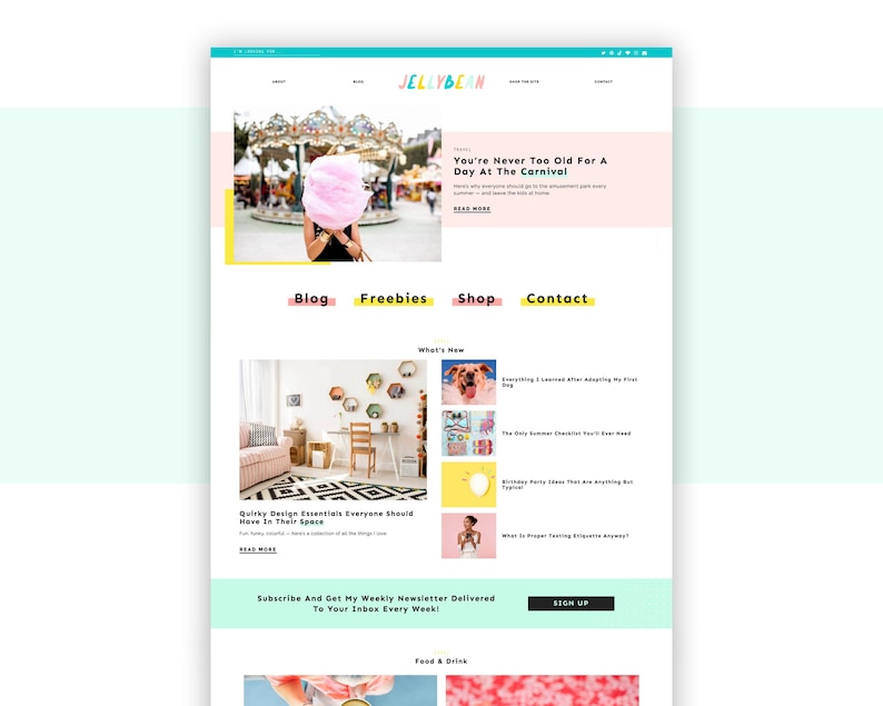 Cute Wordpress Theme, Jelly Bean Wordpress Theme for Bloggers ...