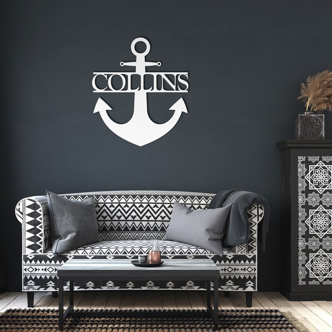 PERSONALIZED Metal Anchor Sign, Beach House Sign Personalized, Anchor ...