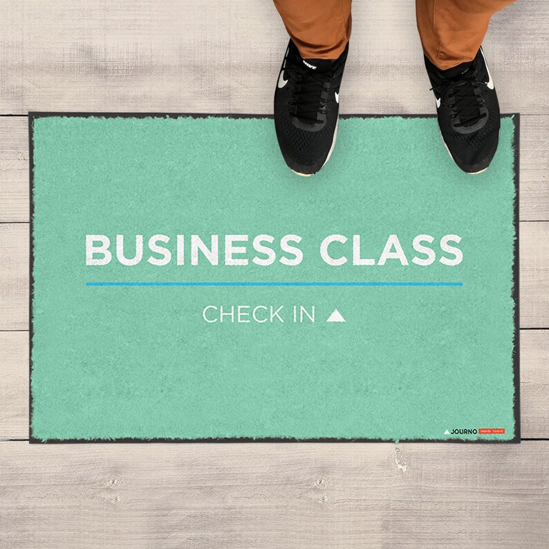 Home Office Decor: Business Class Check-in Office Welcome Mat, Unique ...