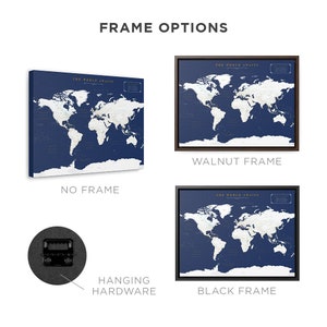 Custom Push Pin Map, World Push Pin Personalized Map, Travel Tracking ...