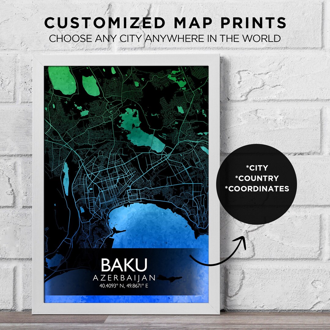 Custom Map of Your Choice, Nautical City Map Poster, Coastal Summer ...