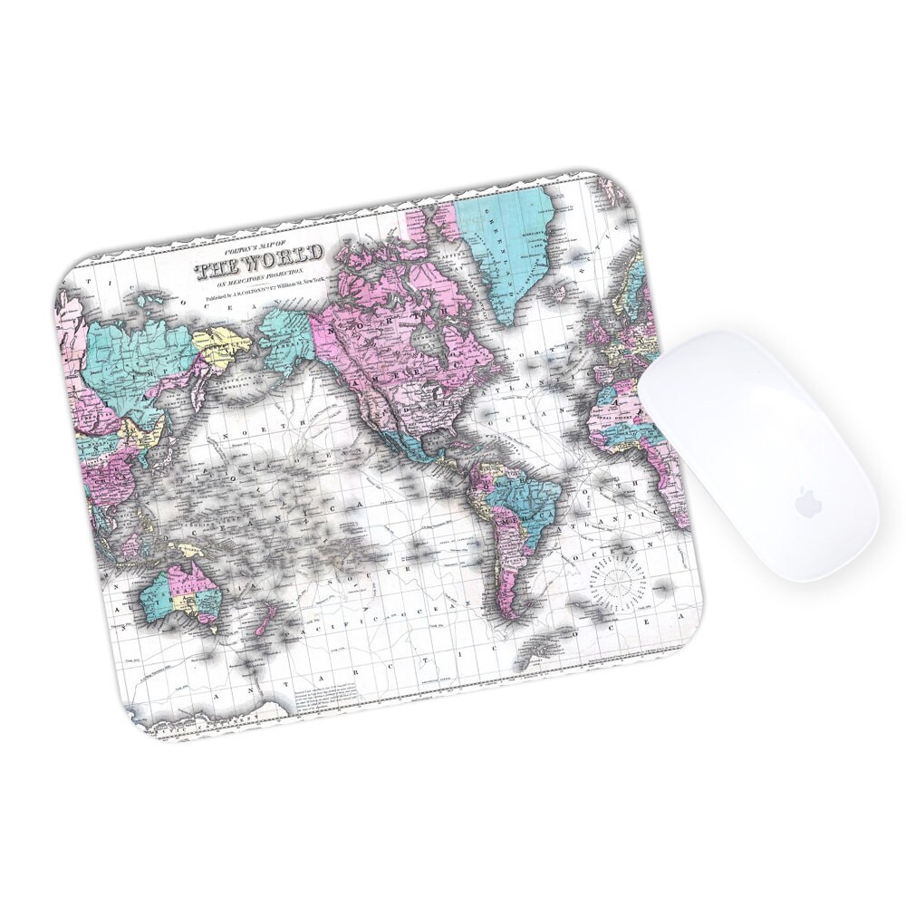 Map Mouse Pads: Nautical Chart & Vintage World Map Mousepads. | Etsy