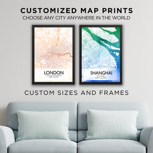 Custom Map of Your Choice, Nautical City Map Poster, Coastal Summer ...