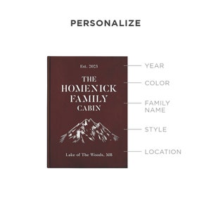 Personalized Woodland Cabin Journal With Family Name - Customizable ...