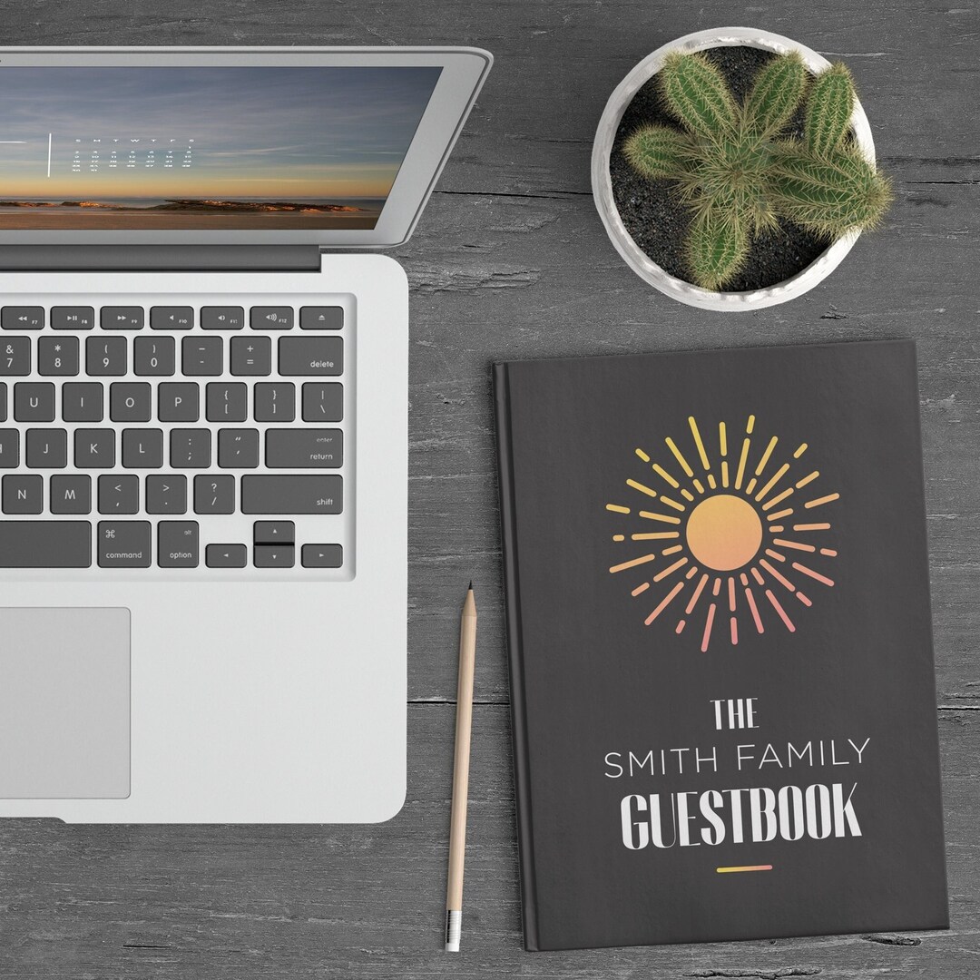 Personalized Family Beach House Guest Book, Cabin Visitors Welcome Book ...