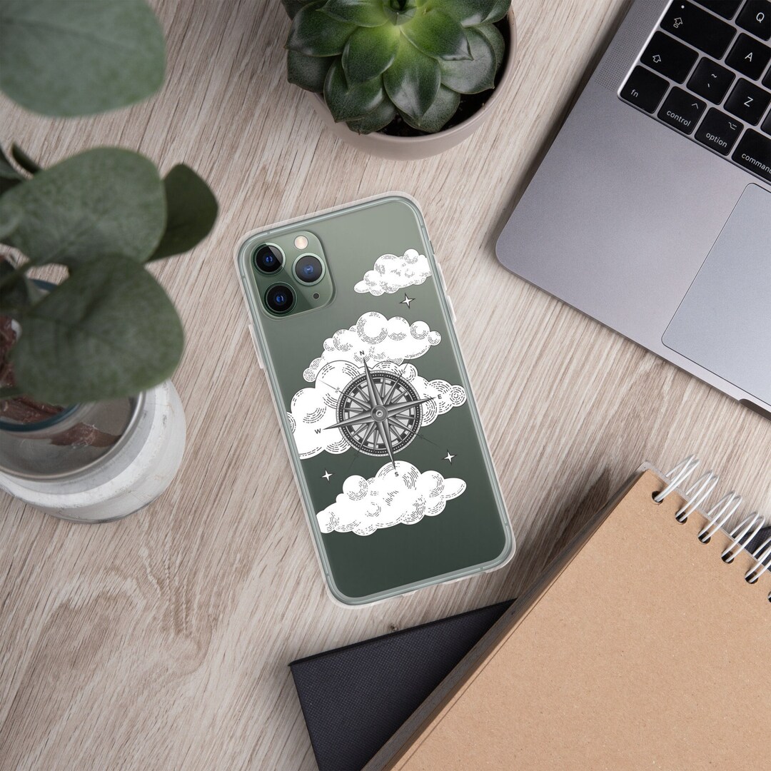 Vintage-inspired Clear Compass iPhone Case Fits 7/8/plus, X/xs/max, XR ...