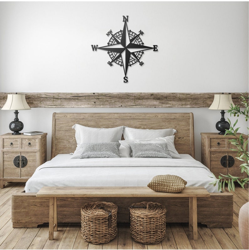 Compass Art Nautical Compass Wall Art Compass Rose Art Etsy