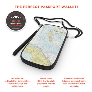 Nautical Passport Wallet - Ocean Map Boarding Pass & Travel Document ...