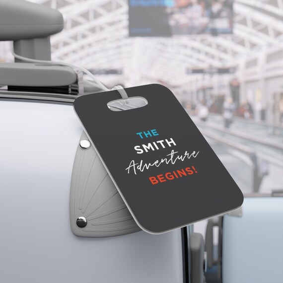 The Adventure Begins Personalized Family Name Luggage Tag - Etsy