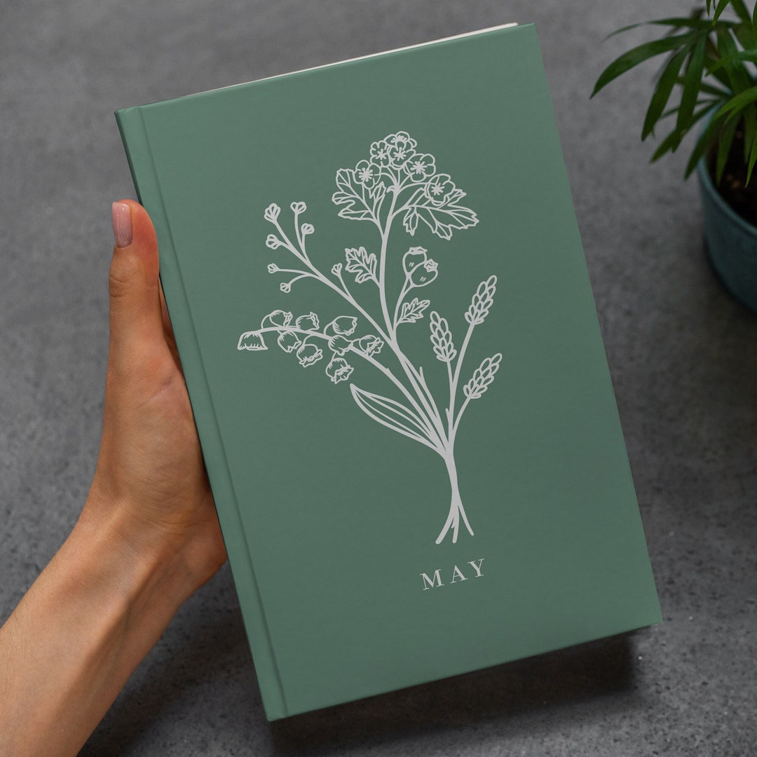 Birth Month Flower Notebook, Personalized Gift for Her, Birth Month ...