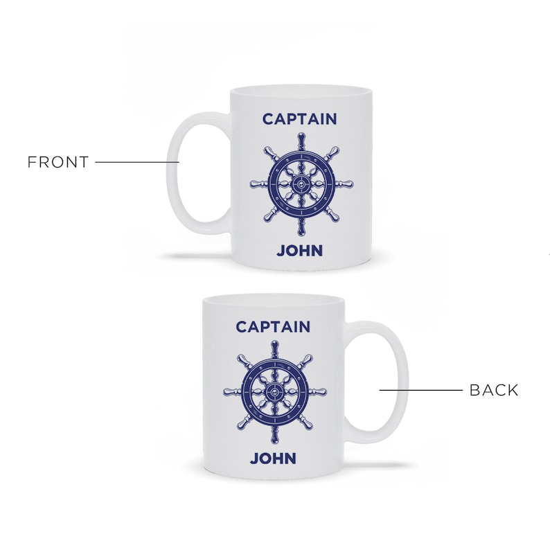 Personalized Captain Nautical Boat Anchor Ceramic Mug, Ship Mug ...