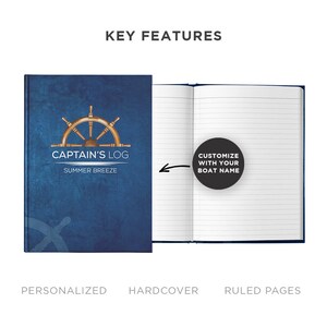 Custom Yacht Log Book, Personalized Captain's Log Boating Journal ...