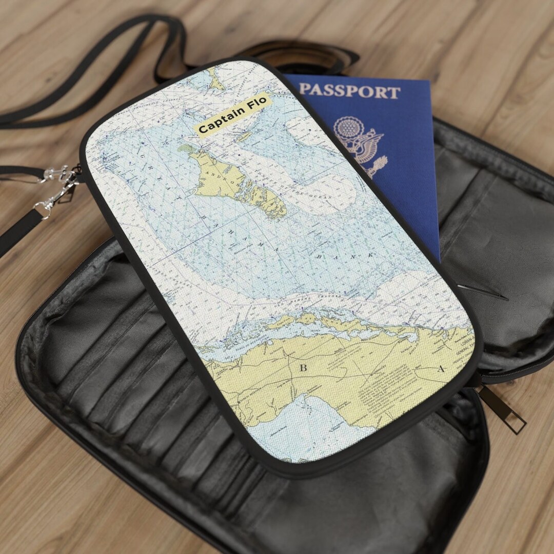 Nautical Passport Wallet - Ocean Map Boarding Pass & Travel Document ...