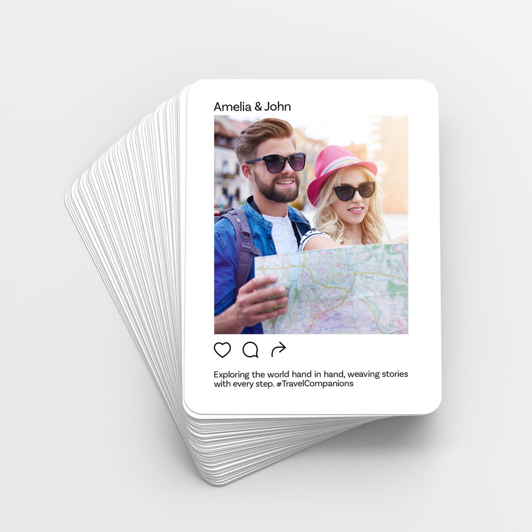 Custom Photo Frame Playing Cards, Unique Anniversary Presents, Couples ...