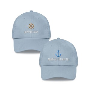Personalized Gifts for Couple: His and Hers Captain's Hat + Admiral's ...